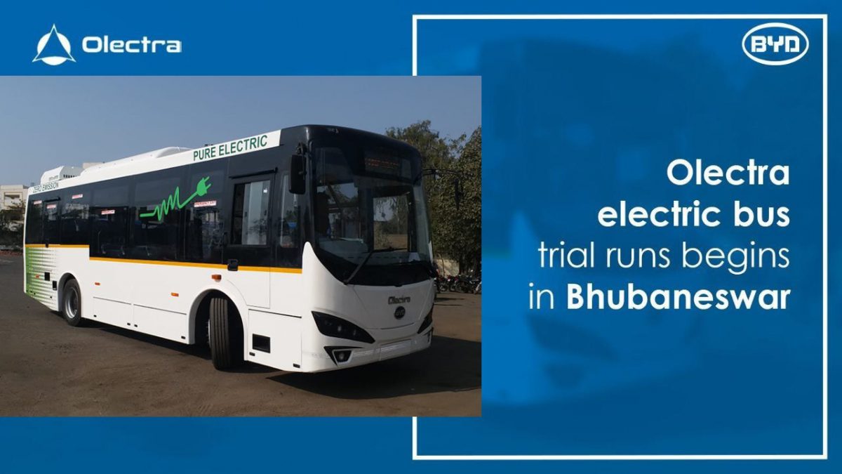 Olectra electric bus trial begins in Bhubaneswar | olectra